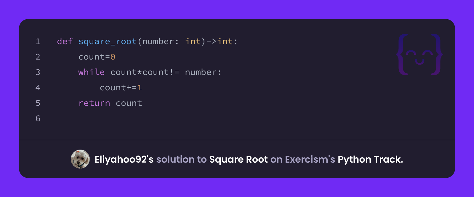 Eliyahoo92's solution for Square Root in Python on Exercism