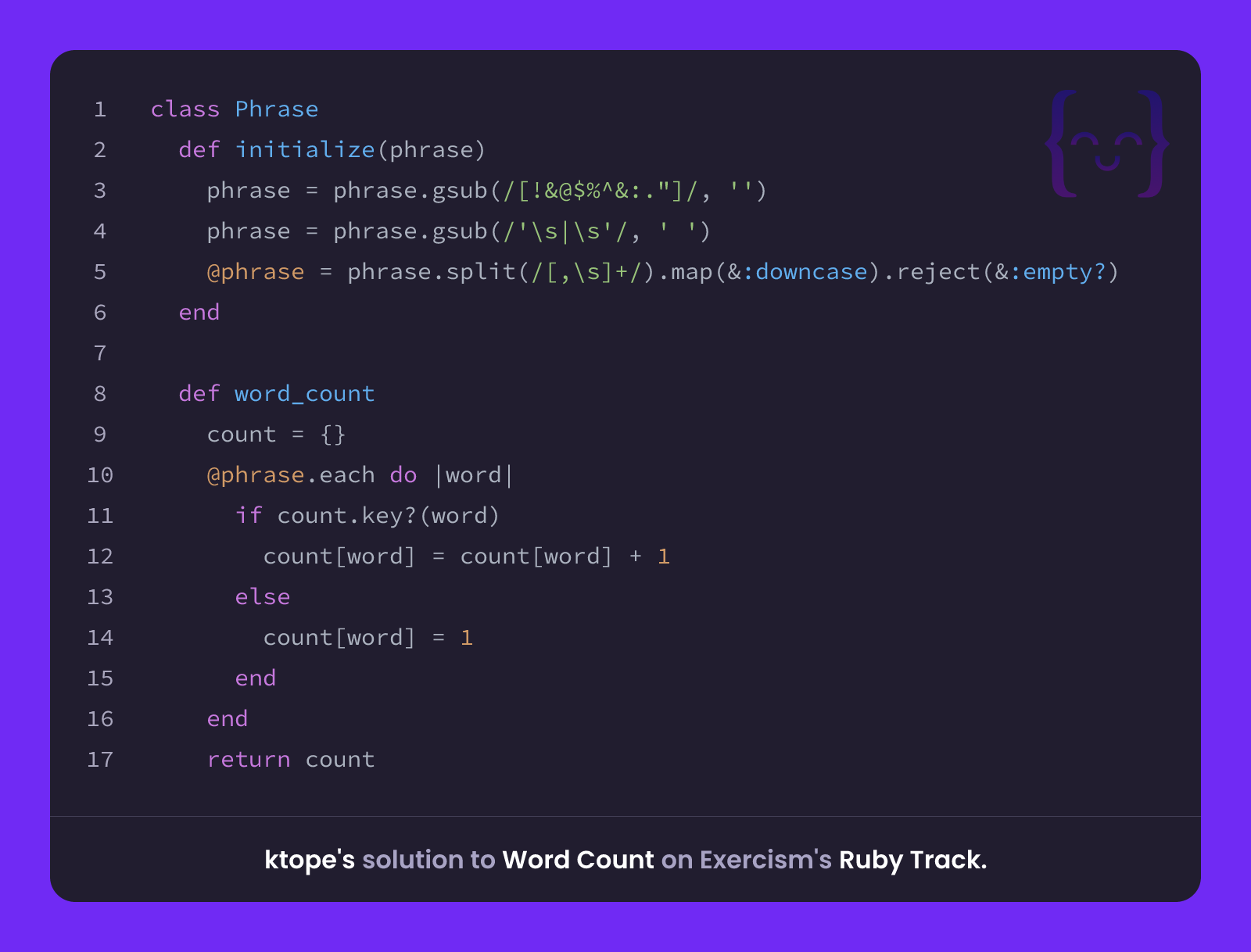 ktope's solution for Word Count in Ruby on Exercism